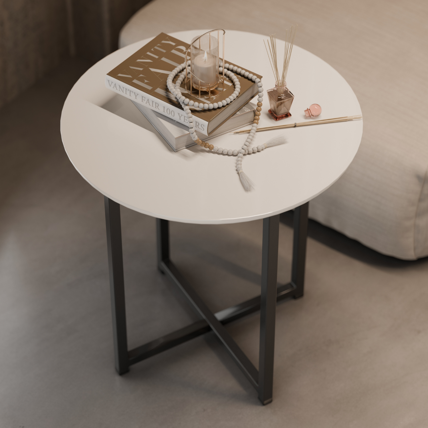 MESA LATERAL FLOW BLANCO – Muebles Onessta