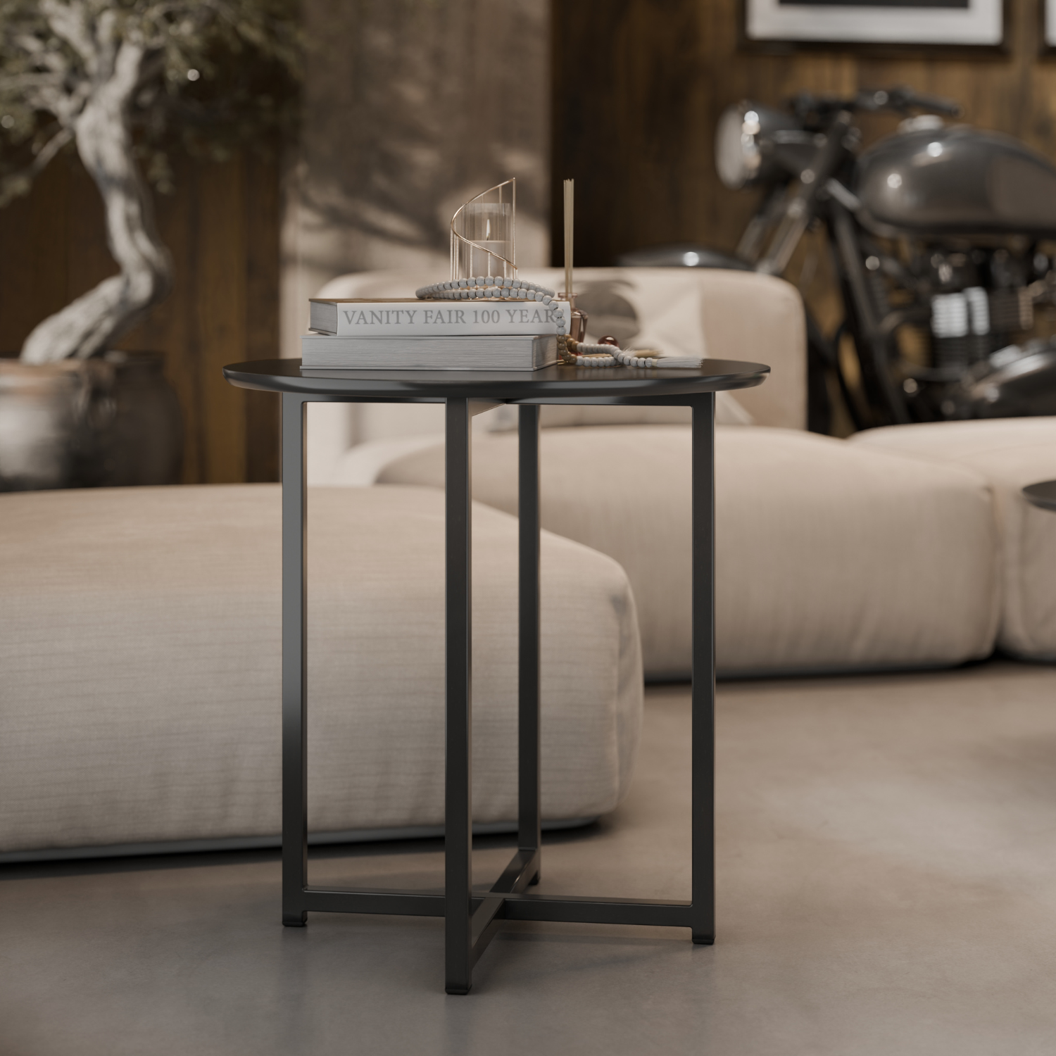 MESA LATERAL FLOW NEGRO – Muebles Onessta