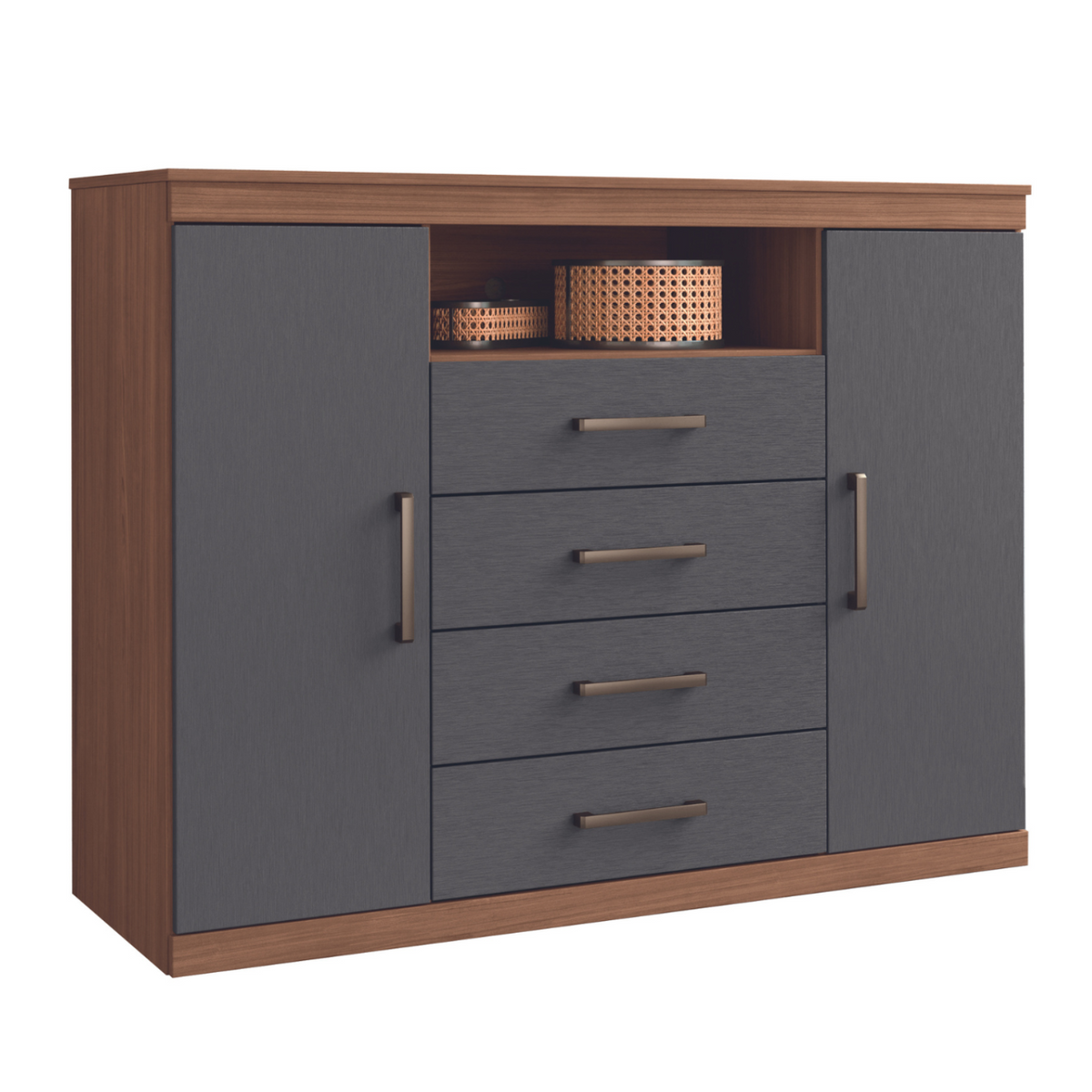 COMODA MASTER 2.4 JATOBA/GRAFITO – Muebles Onessta