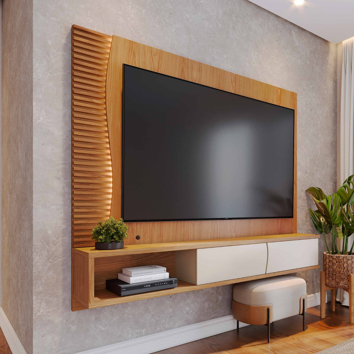 HOME AEREO TV 70" EGEU FREIJO/OFF WHITE – Muebles Onessta